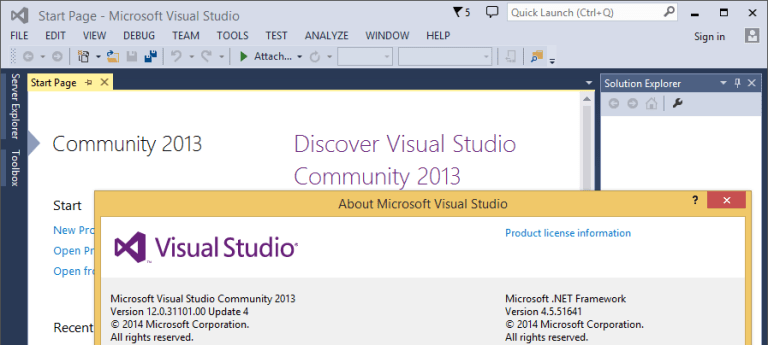 Visual Studio Community Edition 2013 | Making Visual Studio perfect