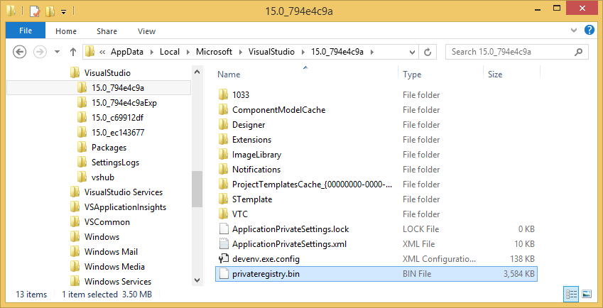 Changing Visual Studio 2017 private registry settings | Making Visual ...